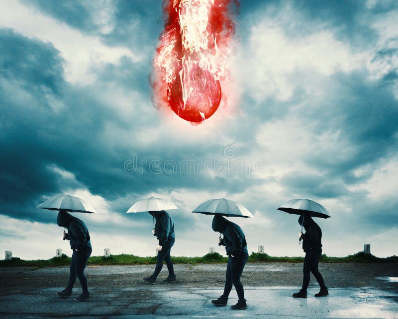 Meteor Falling To the Ground Stock Image - Image of alien, atmosphere ...
