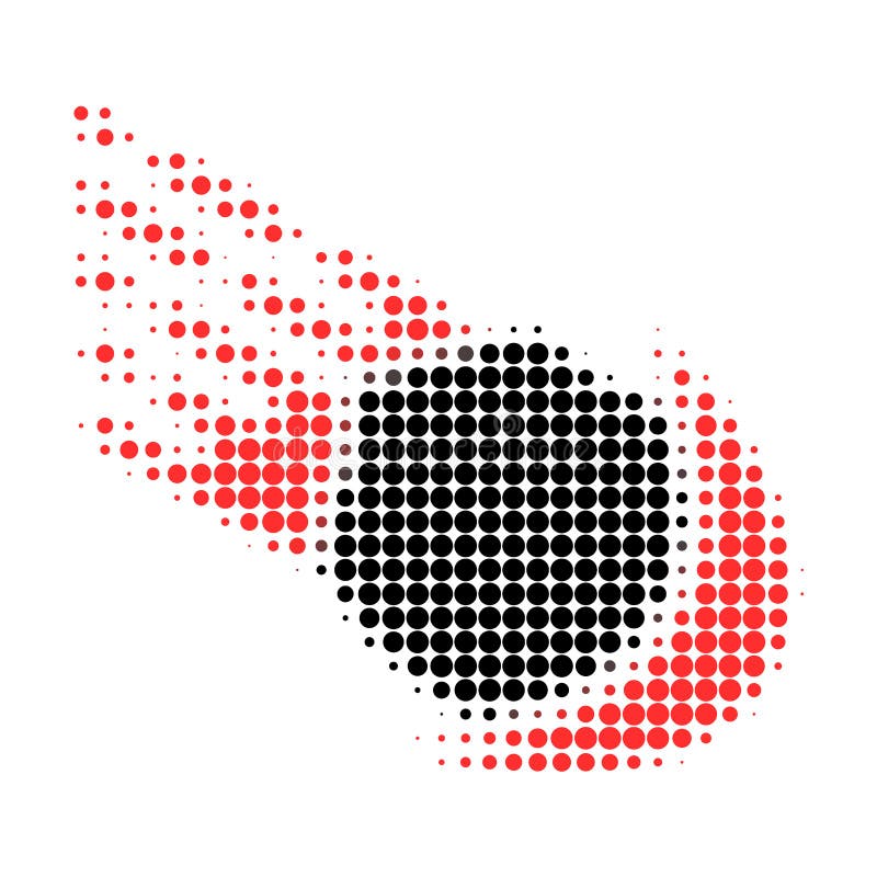 Meteor Halftone Dotted Icon with Fast Rush Effect Stock Vector ...
