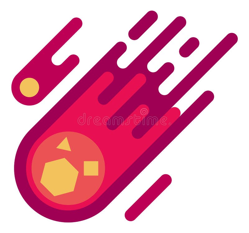 Meteor Icon. Falling Star with Fire Trail Stock Vector - Illustration ...