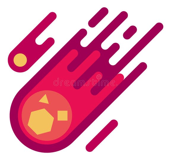 Meteor Icon. Falling Star with Fire Trail Stock Vector - Illustration ...