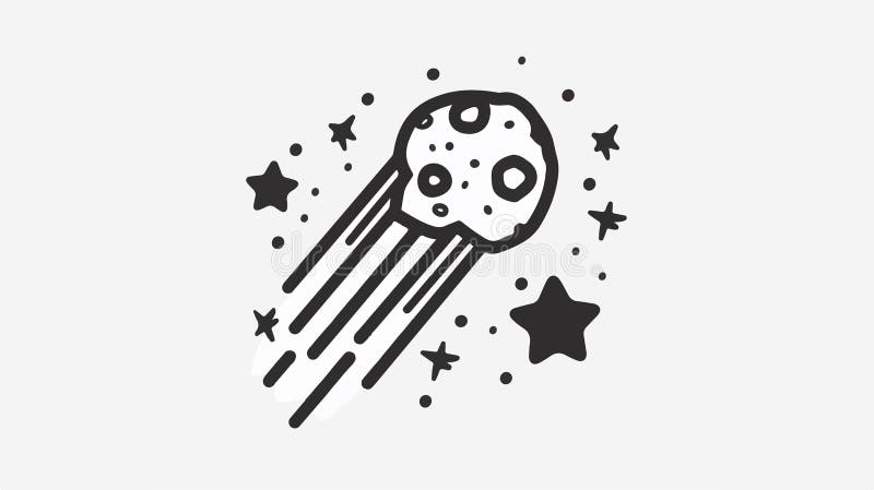 Meteor Icon: Explore Space with this Illustration of a Meteor in Line ...