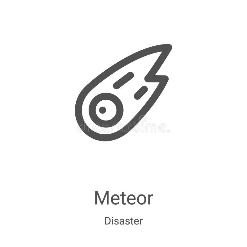Meteor Icon Vector from Dinosaur Collection. Thin Line Meteor Outline ...