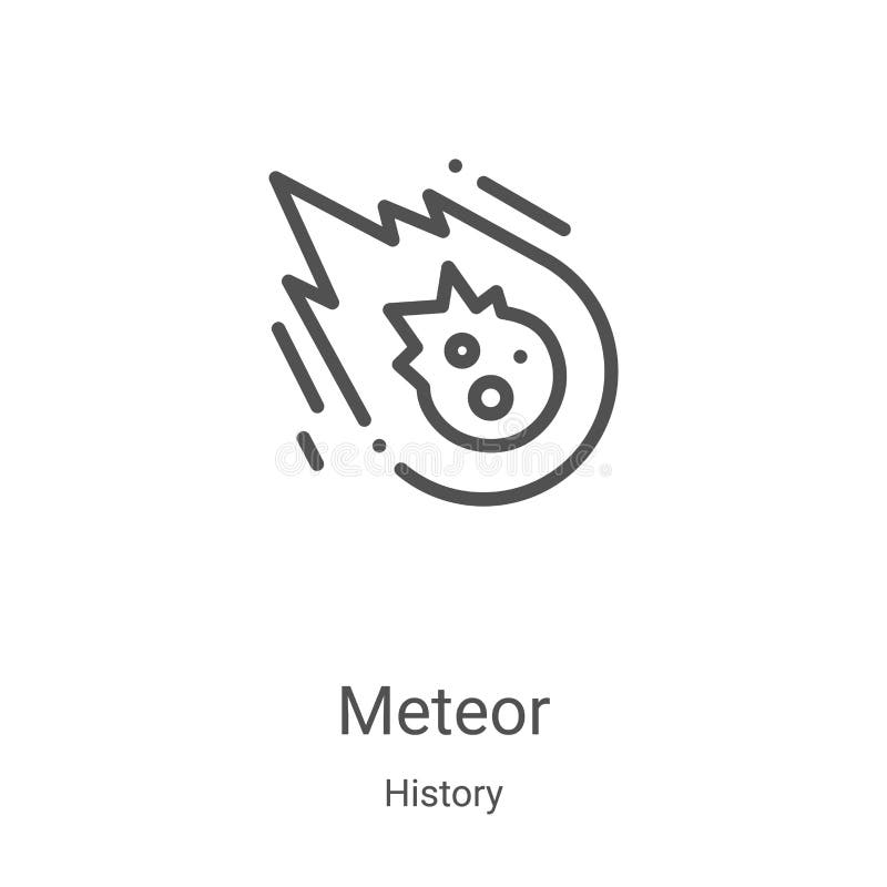 Meteor Icon Vector from Dinosaur Collection. Thin Line Meteor Outline ...