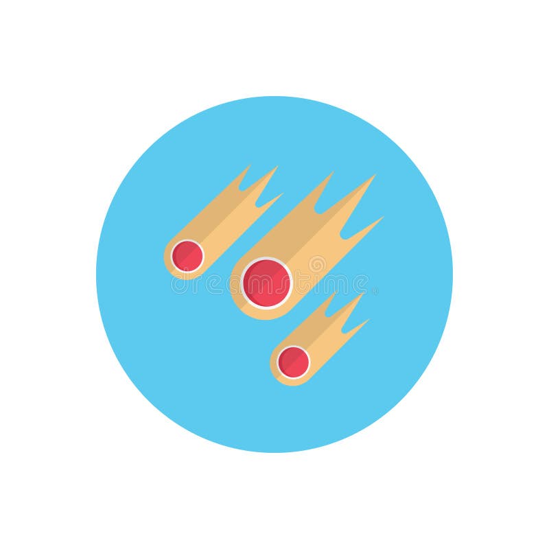 Meteor Vector Flat Color Icon Stock Vector - Illustration of crater ...