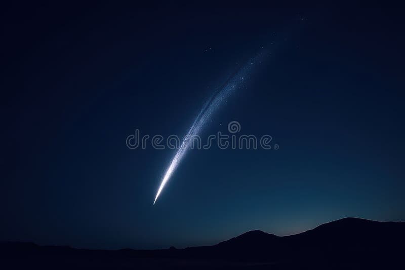 Nighttime Meteor Display stock illustration. Illustration of astronomy ...