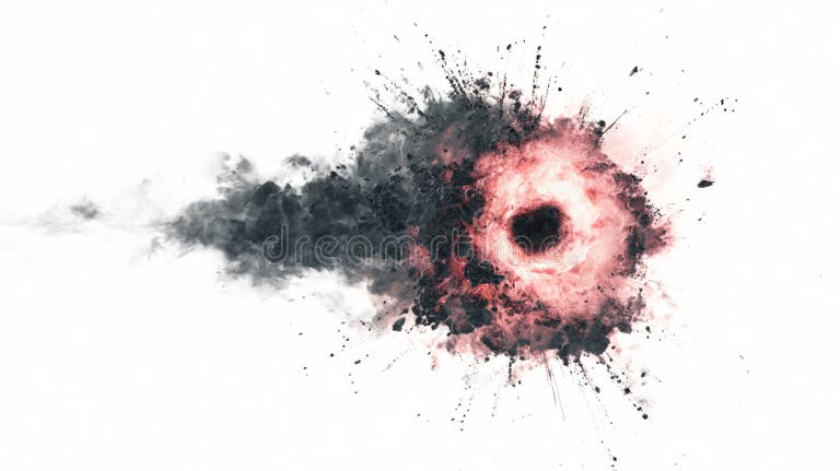 Meteor Impact Explosion in Outer Space Minimal on White Stock Photo ...