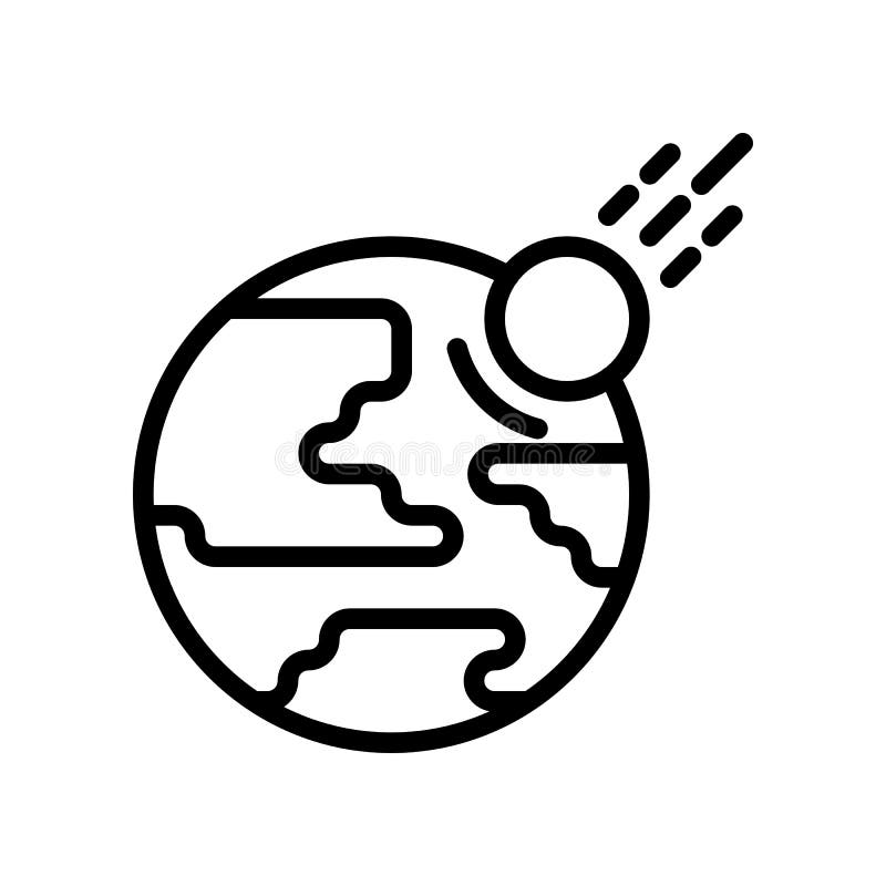 Meteor Impact Icon. the Meteor Hits the Earth, Destroys the Earth Stock ...