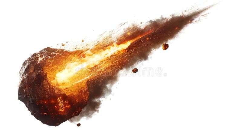 A Meteor Isolated on White Background Stock Illustration - Illustration ...