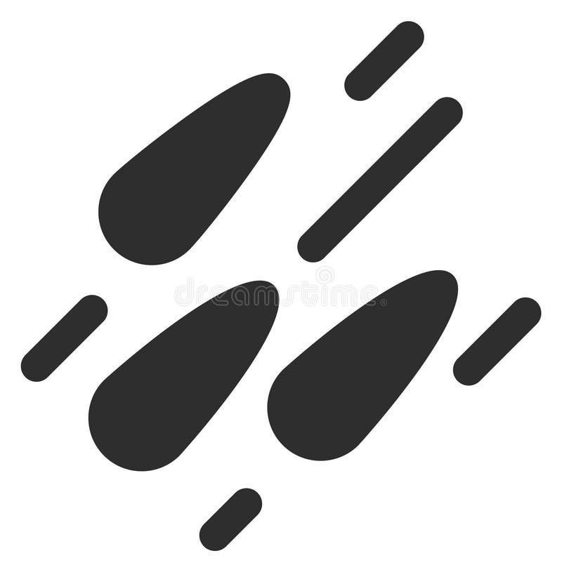 Meteor Rain Black Icon. Space Danger Rocks Fall Stock Illustration ...