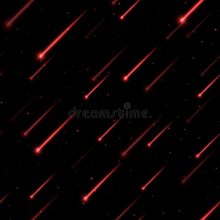 Meteor Rain Seamless Pattern, Shooting Stars Background. Bright ...