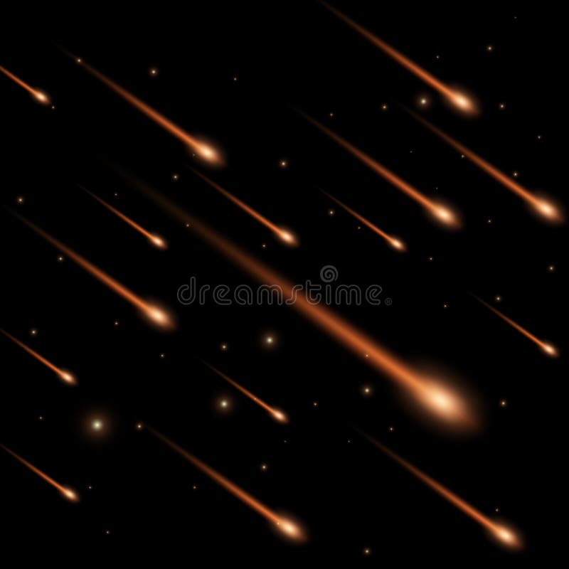 Meteor Rain from Space Illustration Stock Vector - Illustration of ...