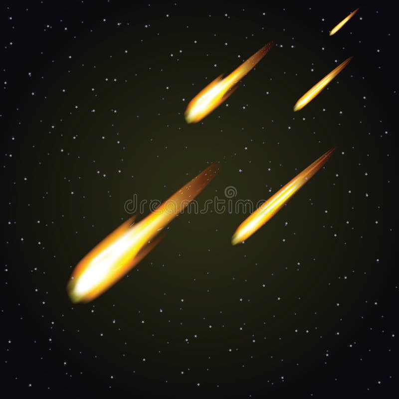 Meteor Shower and Dark Space in Background () Stock Vector ...