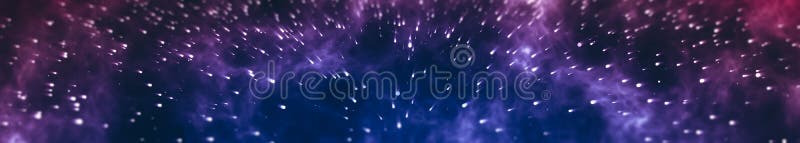 Meteor Shower Illustration Horizontal Space Dramatic Background Stock ...