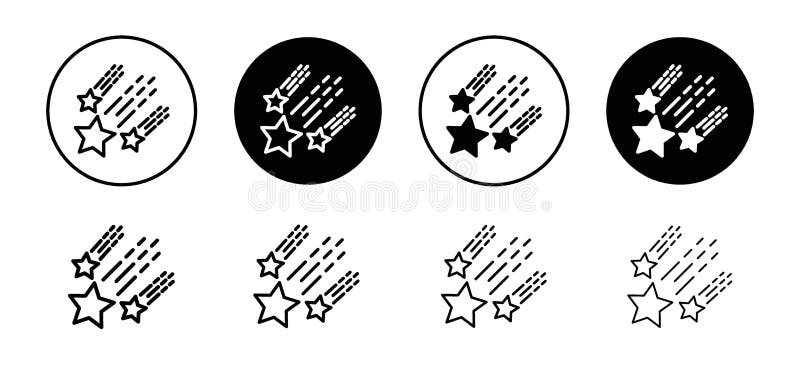 Meteor Shower Vector Icon Set Collection. Meteor Shower Outline Flat Icon Stock Vector ...