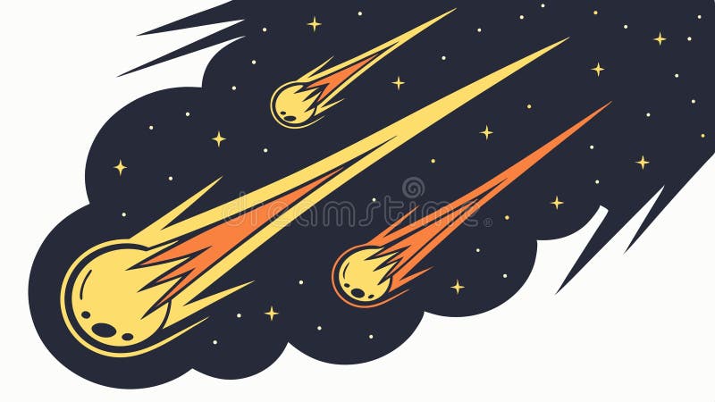 Meteor Showers in Night Sky, Symbolizing Celestial Phenomena and Cosmic ...