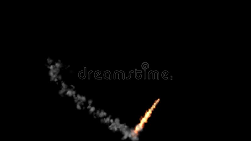 Meteor with Smoke Trail Bouncing Around 4K Loop Stock Video - Video of ...