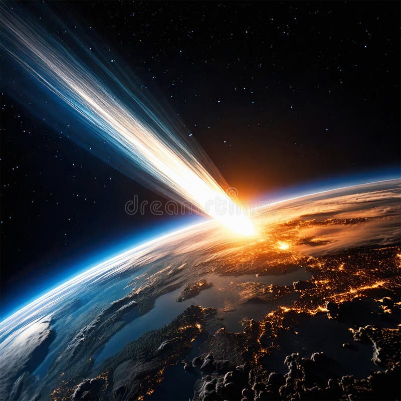 Meteor strike stock illustration. Illustration of light - 347132736