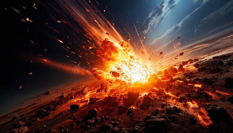 Meteor strike stock illustration. Illustration of meteor - 350754419