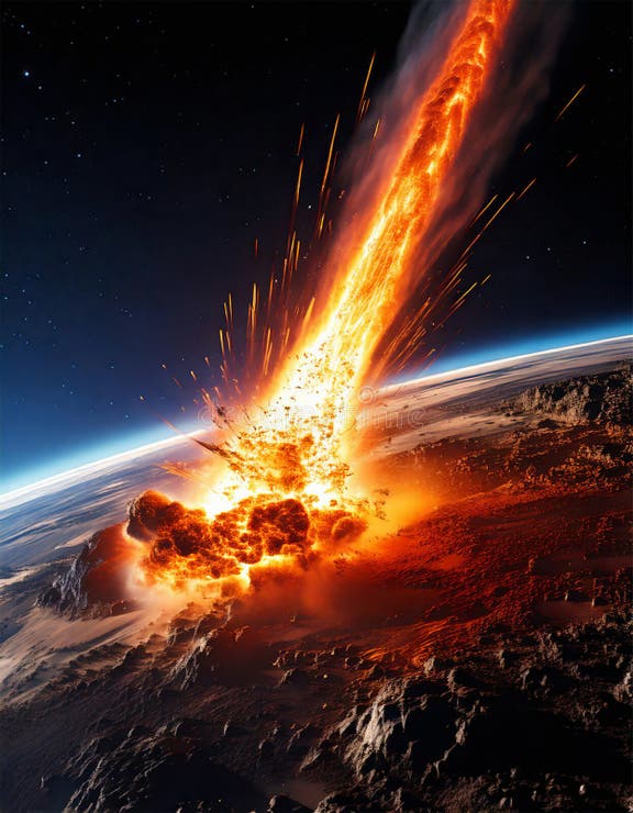 Meteor strike stock illustration. Illustration of cosmos - 359777734