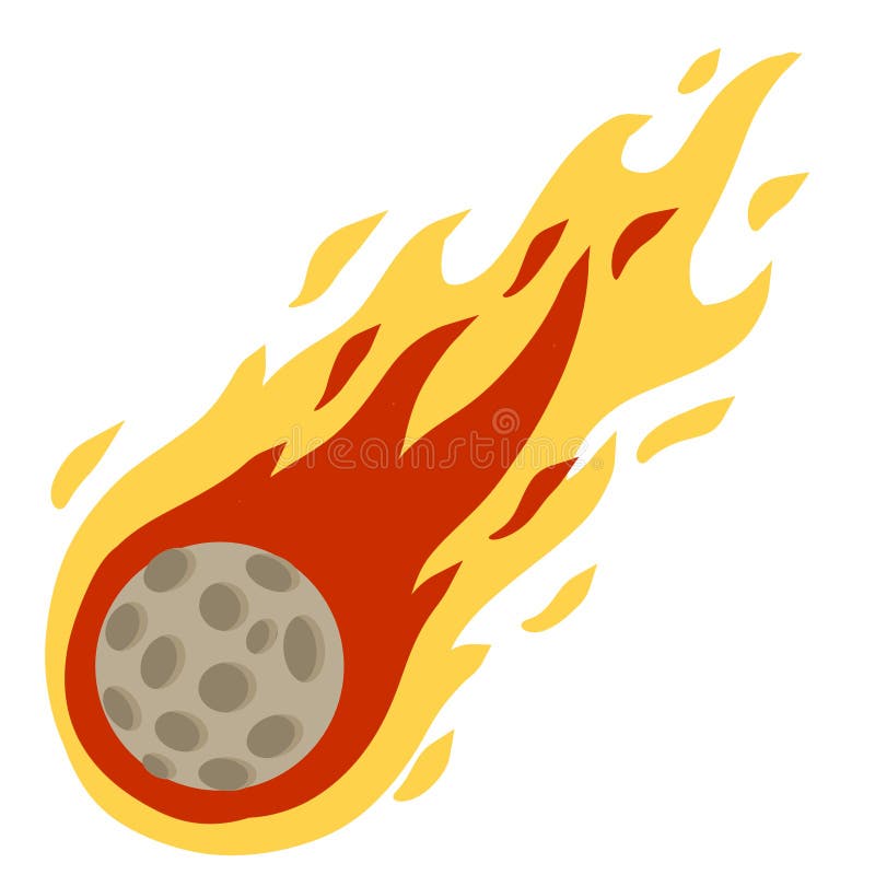 Meteor with Trail of Fire. Comet with Tail Stock Vector - Illustration ...