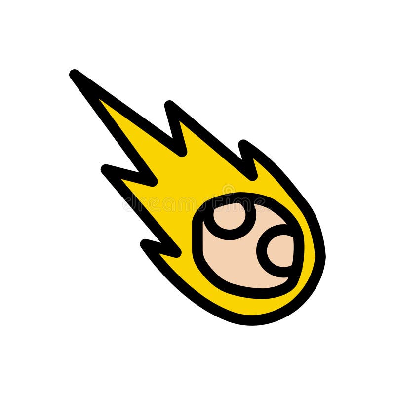 Meteor Vector Line Colour Icon Stock Vector - Illustration of fast ...