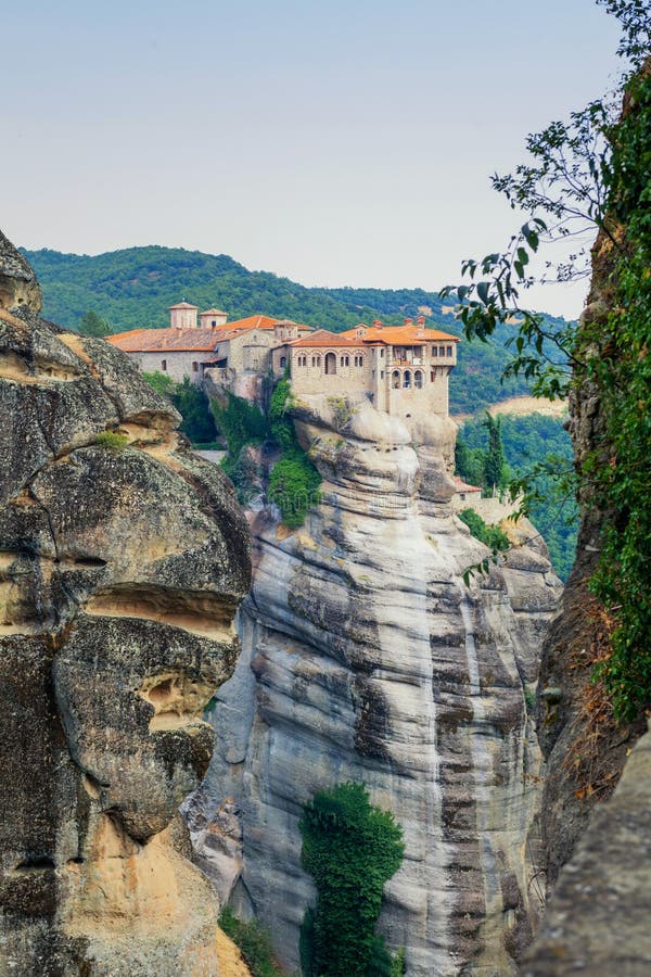Meteora stock photo. Image of monk, architecture, inaccessible - 35196234