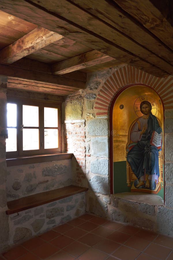Icon of Jesus Christ Next To a Window in the Holy Monastery of Holy ...