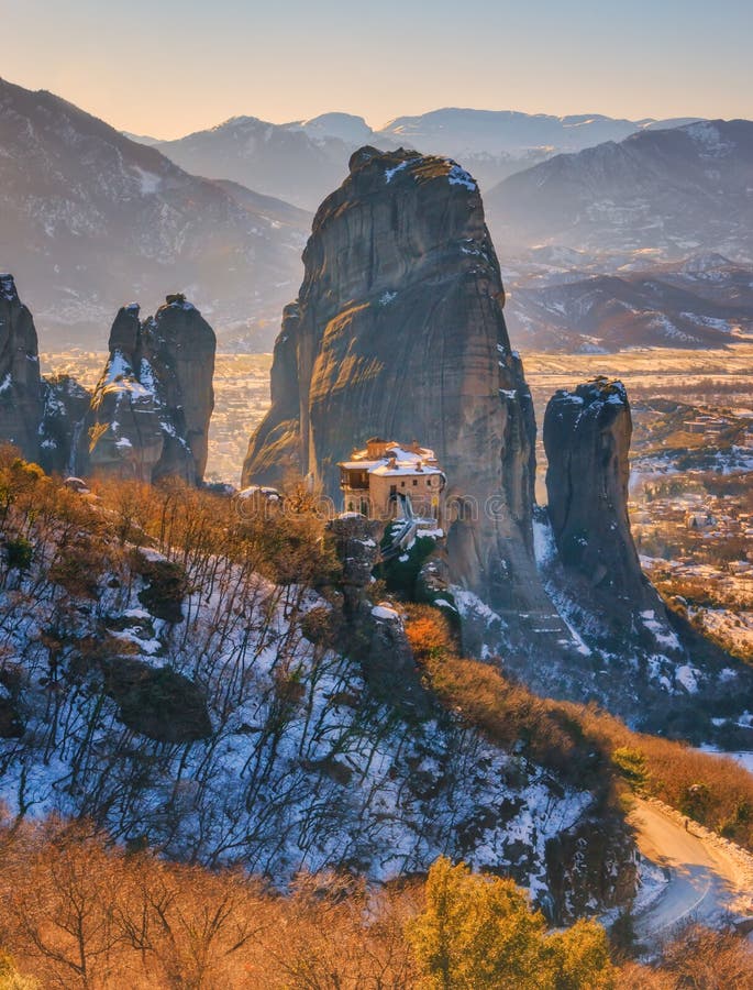 Meteora, Greece stock image. Image of clouds, greek - 239273185