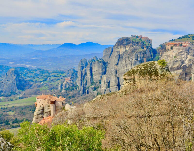Meteora, Greece stock image. Image of green, colorful - 93787307
