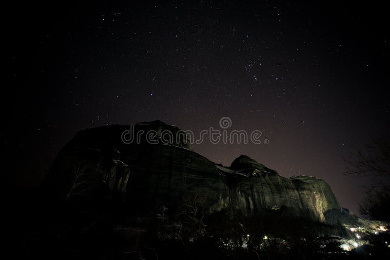 Meteora Greece stock photo. Image of starry, thessaly - 85398888