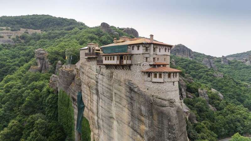 The Meteora - Important Rocky Monasteries Complex in Greece. Stock ...