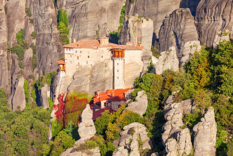 Meteora Monasteries Complex, Greece Stock Image - Image of kalampaka ...