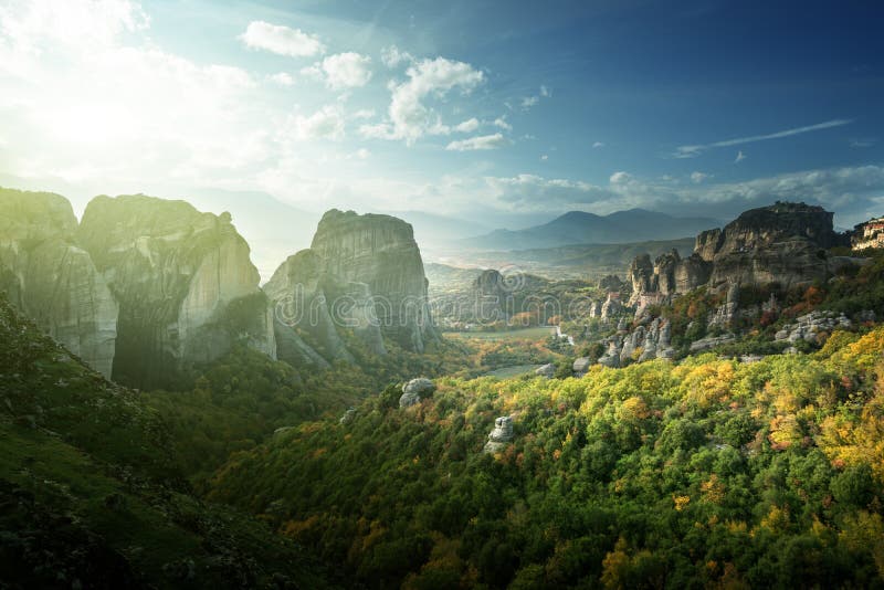 Meteora Monasteries in Greece Stock Image - Image of culture, fall ...