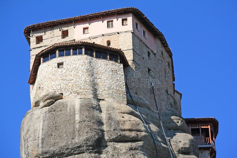 Meteora Monastery in Greece Stock Photo - Image of monk, inaccessible ...