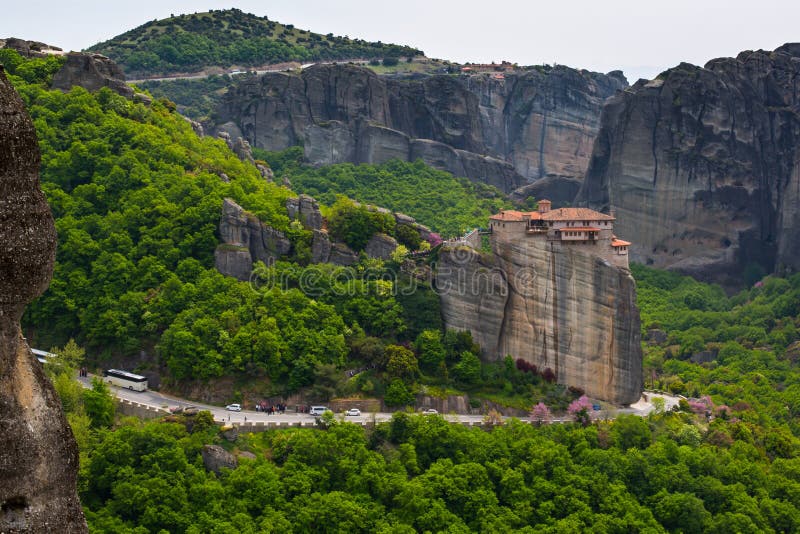 Meteora Monastery on the High Cliff, Greece Stock Photo - Image of ...
