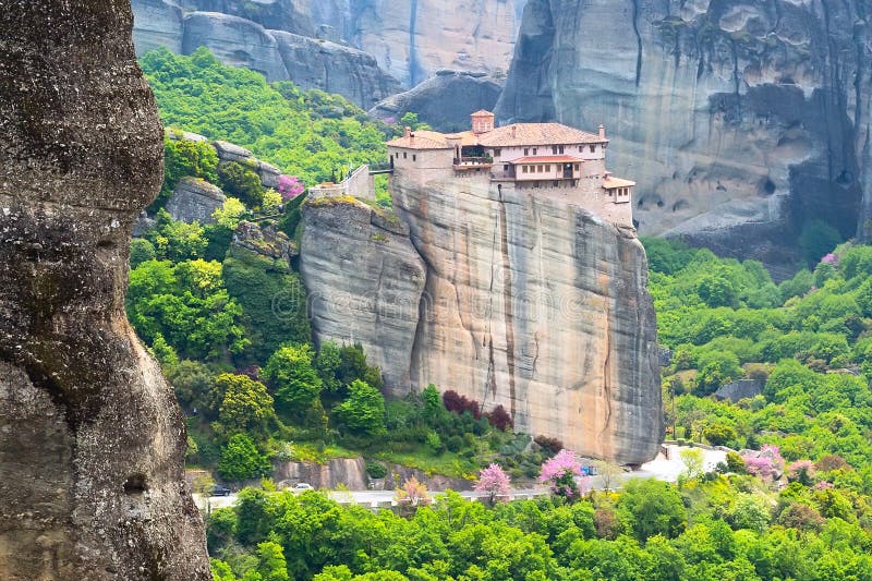 Meteora Monastery on the High Cliff, Greece Stock Image - Image of ...