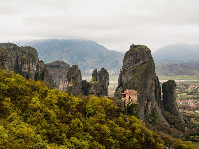 Meteora mountain in Greece stock photo. Image of nature - 68543172