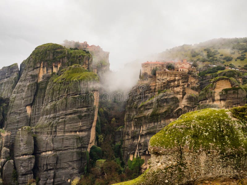 Meteora mountain in Greece stock photo. Image of greece - 68823280