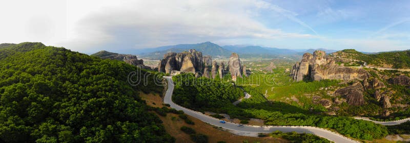 Meteora, Greece. Old City Aerial View Stock Image - Image of europe ...