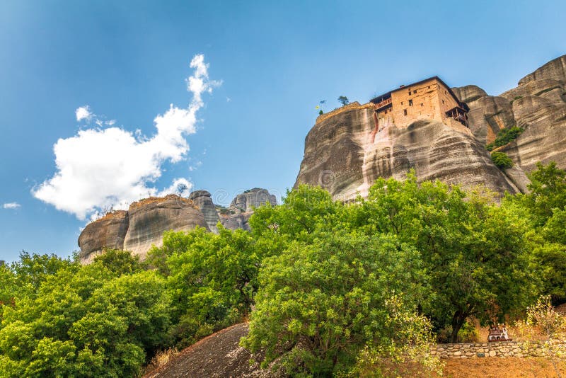 The Meteora, a Rock Formation with Builds of Monasteries Stock Image ...