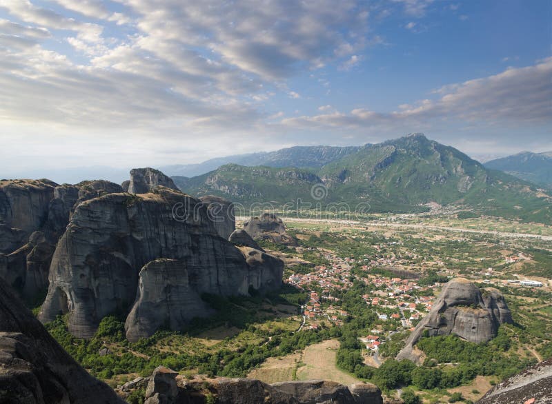 Meteora Valley stock photo. Image of landmark, hilly - 19053882