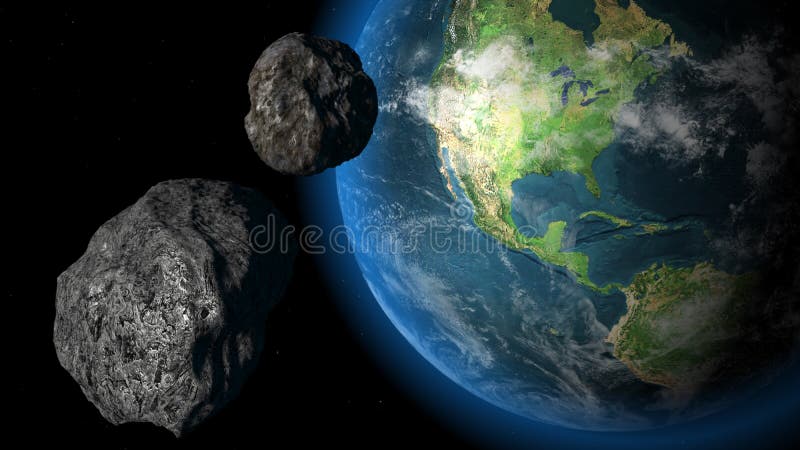 Meteoren und Erde stock abbildung. Illustration von kugel - 62749593