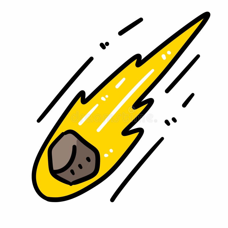Meteorite Cartoon on White Background Stock Illustration - Illustration ...