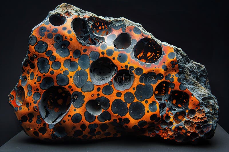 The Meteorite is Covered with Dark Orange and Black Spots, Resembling ...