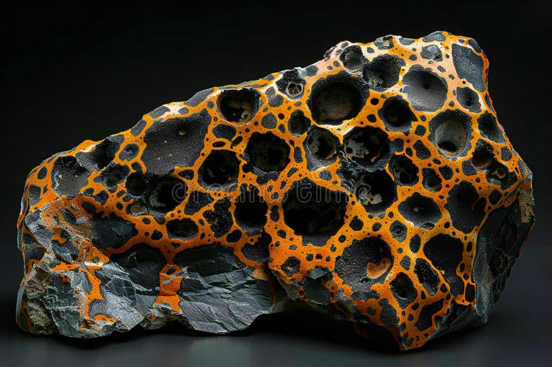 The Meteorite is Covered with Dark Orange and Black Spots, Resembling ...