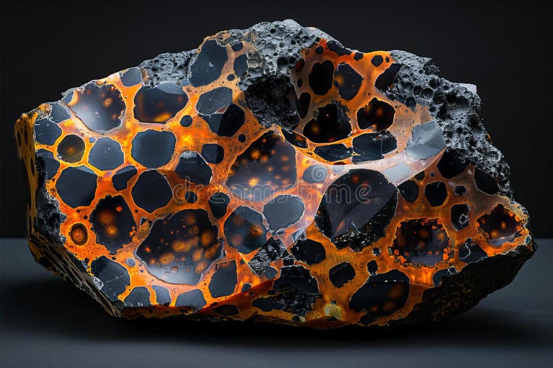The Meteorite is Covered with Dark Orange and Black Spots, Resembling ...