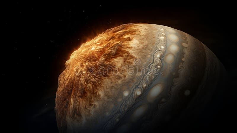 Meteorite Fall on Jupiter, Explosion in the Stratosphere Stock ...