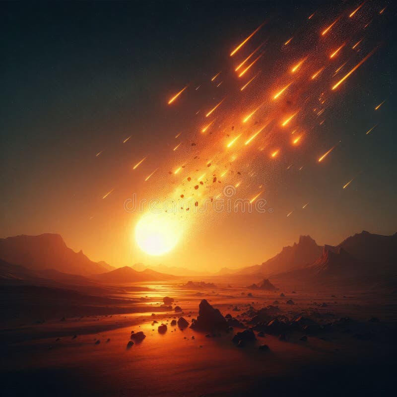 Meteorite Falling from the Sky. Stock Image - Image of exploration ...