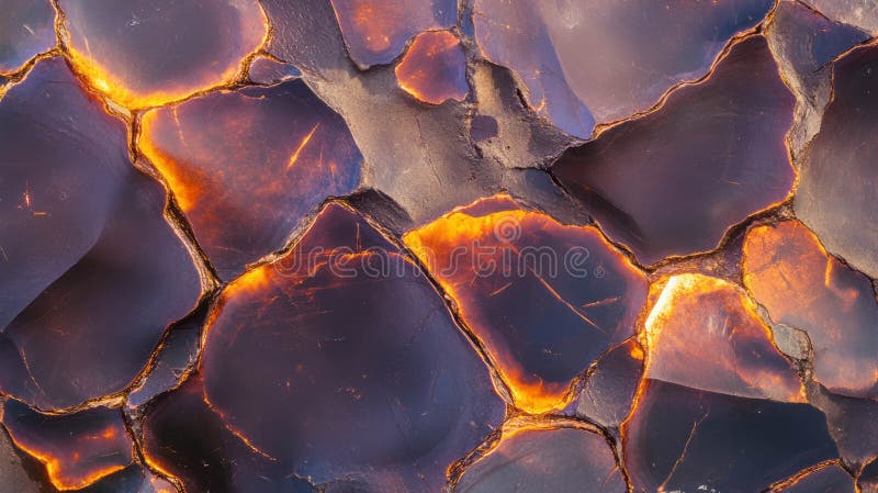 Meteorite Fusion Crust Texture with Fiery Chaos Design Stock ...