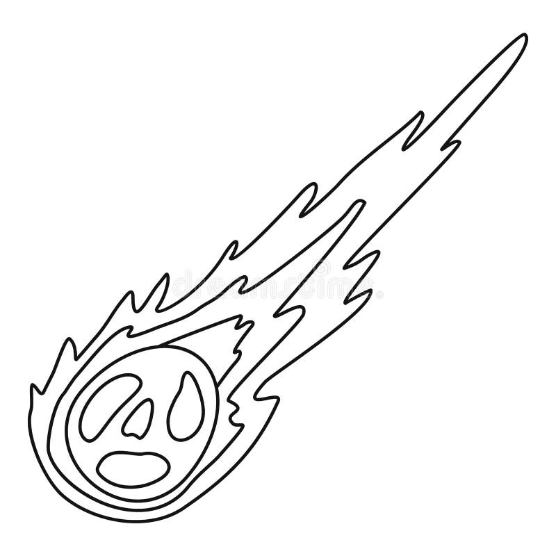 Meteorite Icon, Outline Style Stock Vector - Illustration of ball, line ...